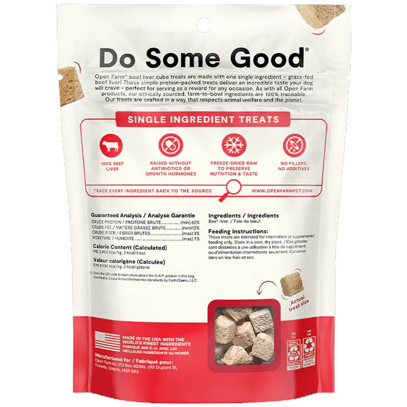 Open Farm Freeze-Dried Treat Cubes Beef Liver