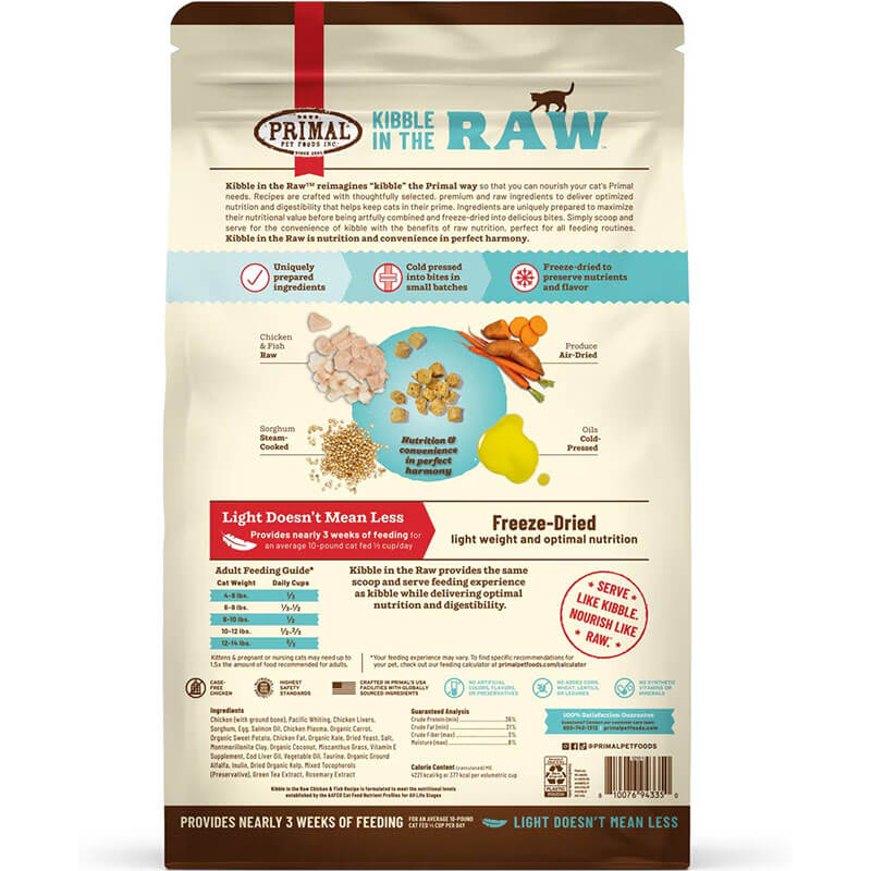 Primal Feline Kibble in The Raw Chicken & Fish