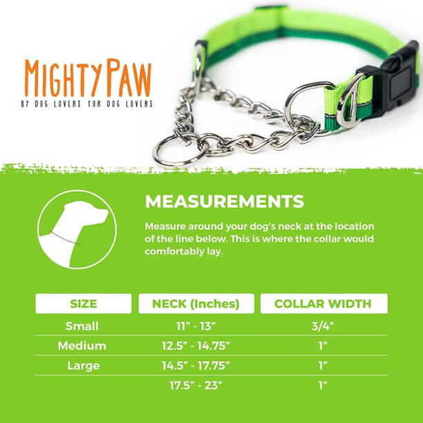 Mighty Paw Reflective Martingale Chain Cinch Collar