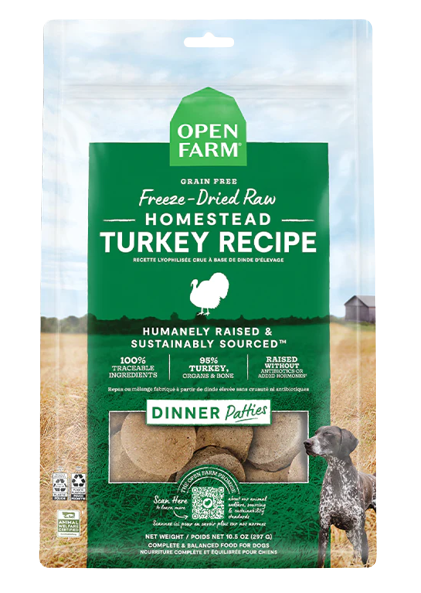 Open Farm Freeze Dried Raw Patties Homestead Turkey